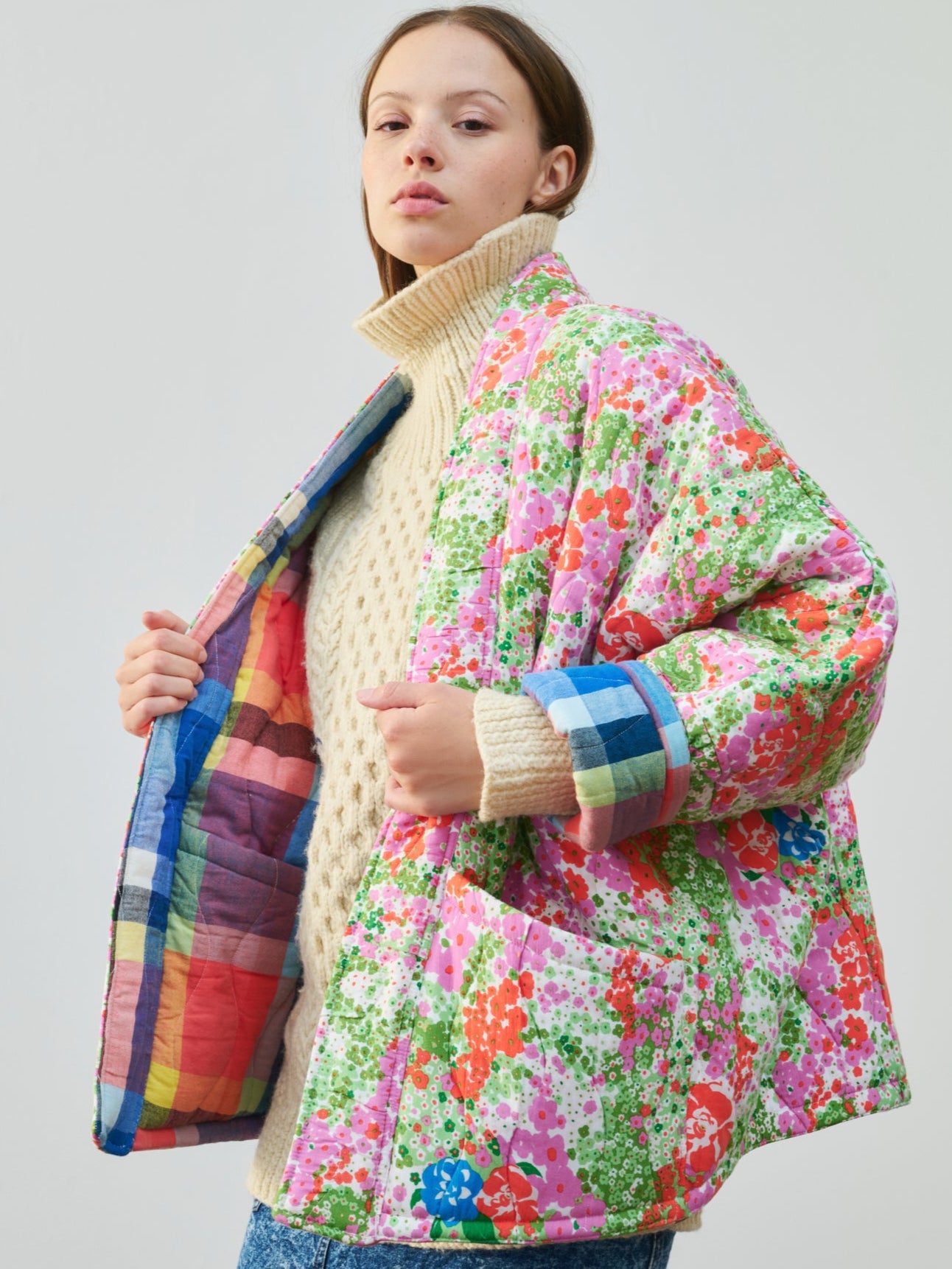 Daisy Garden reversible quilted jacket - Lucas du Tertre